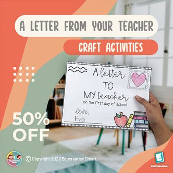 Fsdeals A Letter From Your Teacher First Day Of School Craft Activity