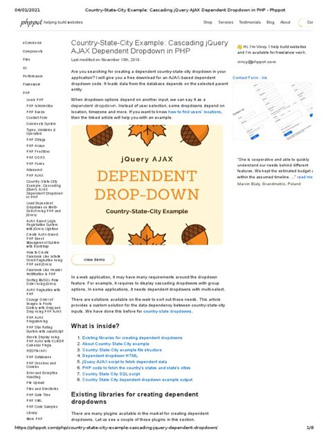 Country State City Example Cascading Jquery Ajax Dependent Dropdown