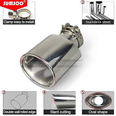 Genuine Sumsoo 1 Piece Oval Exhaust Tip For Benz W204c Class Modifiy