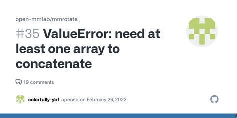valueerror need at least one array to concatenate · issue 35 · open