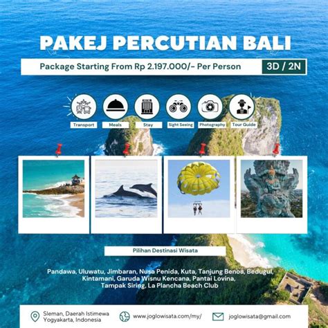 Pakej Percutian Bali 3 Hari 2 Malam Joglo Wisata