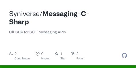 GitHub Syniverse Messaging C Sharp C SDK For SCG Messaging APIs
