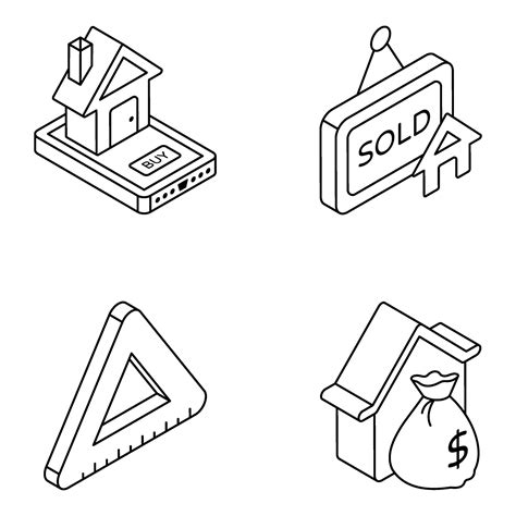 Set Of Estate And Architecture Linear Icons Vector Art At Vecteezy
