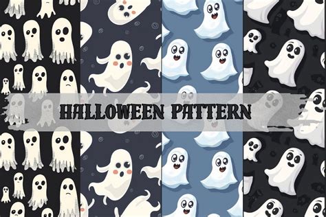 Halloween Ghost Patterns Digital Paper Graphic By ImPlyDesign Creative Fabrica