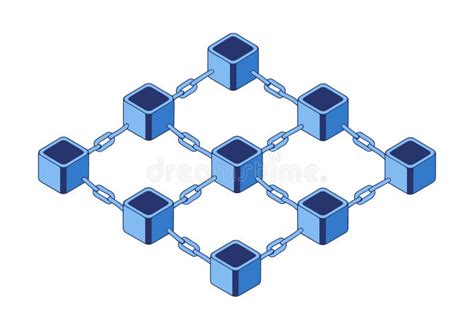 Illustration Of Interconnected Blocks Forming A Chain Representing