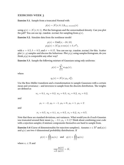 Week 3 Exercises 1 Pdf Normal Distribution Statistics