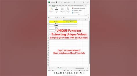 🔗 Excel Unique Function Extract Unique Values In Seconds 🎯 Day 22