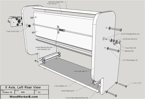 DIY CNC X Axis Assembly Detail WoodWorkerB