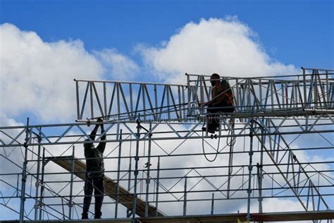 Assembly Of Scaffolding Editorial Photo Image Of Dangerous 259429026