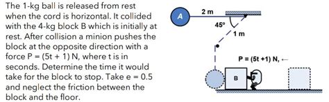 Answered The 1 Kg Ball Is Released From Rest When The Cord Is
