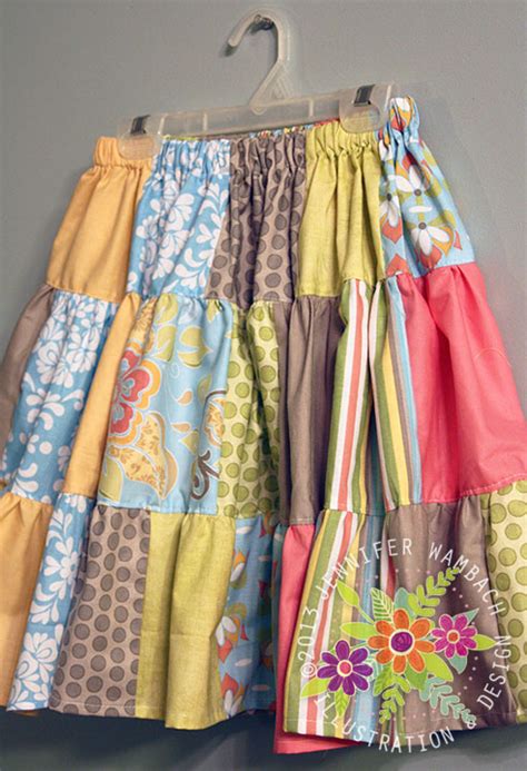 Jennifer Wambach Design And Illustration Priscilla Patchwork Skirt