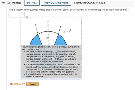 solved find a system of inequalities whose graph is shown