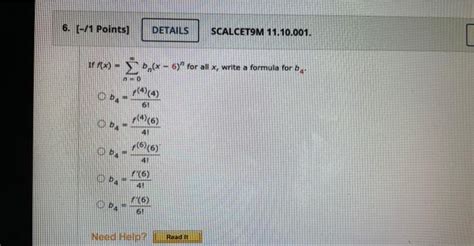 If F X ∑n 0∞bn X−6 N For All X Write A Formula For