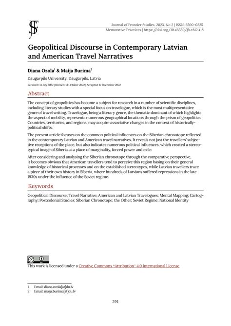 Pdf Geopolitical Discourse In Contemporary Latvian And American