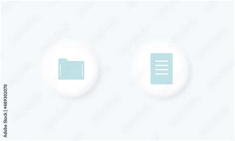 Neumorphism UI Soft Button Office Business Icon Set Social Media Stock Vector Adobe Stock