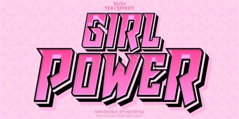 Girl Power Text Effect Editable Comic And Cartoon Text Style Stock