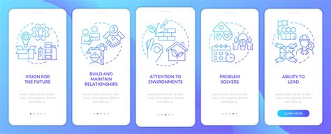 Housing Developer Characteristics Blue Gradient Onboarding Mobile App Screen 16089742 Vector Art