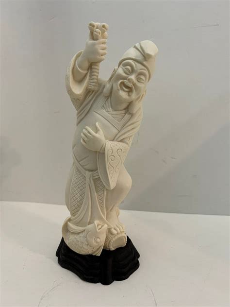 Vintage Dime Store Asian Jester Statue On Stand Made In Italy Etsy