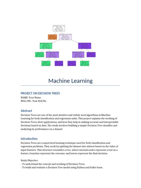 Decision Tree Project Report Pdf Machine Learning Cognition