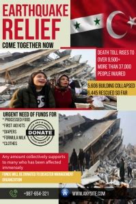 Turkey Earthquake Relief Poster Template Postermywall