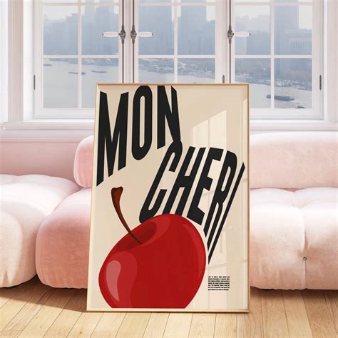 Mon Cheri Wall Art Girly Prints Pink Print Trendy Wall Art Luxury