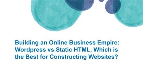 Wordpress Vs Static Html