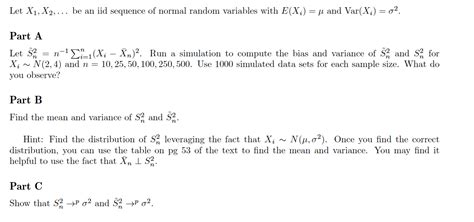 Let X X Be An Iid Sequence Of Normal Random Chegg