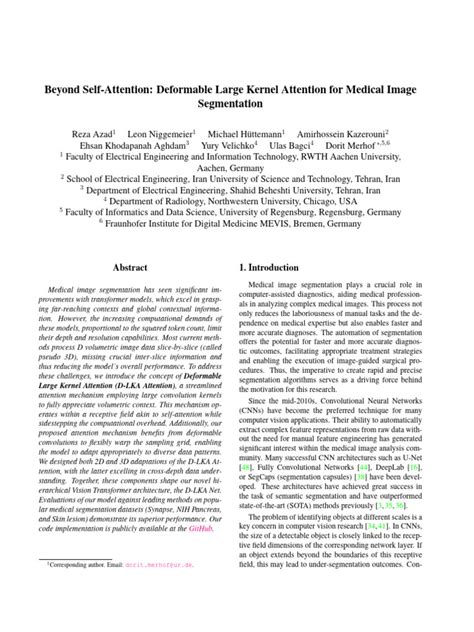 Beyond Self Attention Deformable Large Kernel Attention For Medical Image Segmentation Azad Et