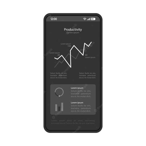 Premium Vector Smartphone Dashboard Interface Vector Template Mobile Productivity Page Black