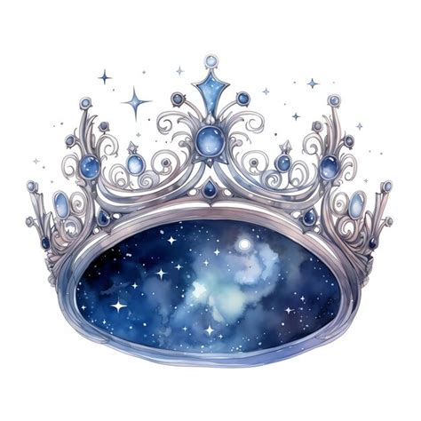 Premium Photo Celestial Crown Fantasy Sky Night Gazing Watercolor