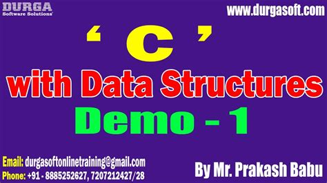 C With Data Structures Tutorials Demo By Mr Prakash Babu On PM IST YouTube