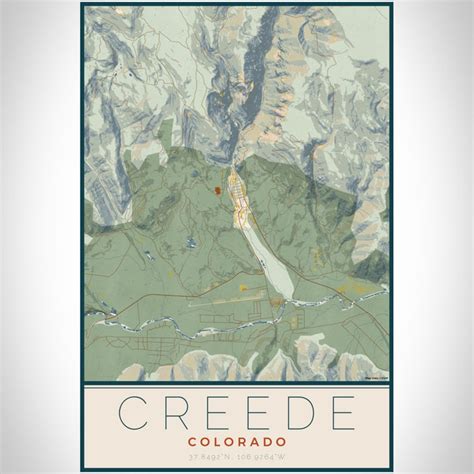 Creede Colorado Map Print In Woodblock — Jace Maps