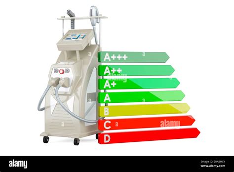 Professional Laser Tattoo Removal Machine With Energy Efficiency Chart 3d Rendering Isolated On