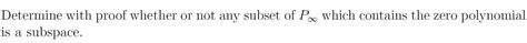 solved determine with proof whether or not any subset of p∞
