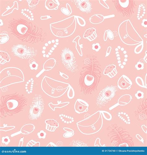 Girly Things Seamless Pattern Background Stock Vector Illustration Of Decoration Design 31734740