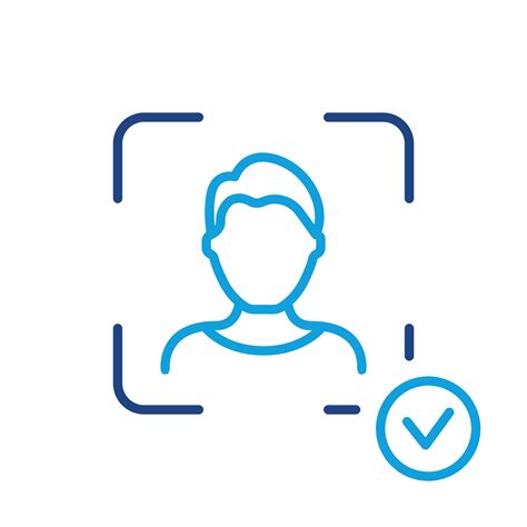 Scan Face Id Line Icon Facial Recognition Linear Pictogram Biometric Identification Technology