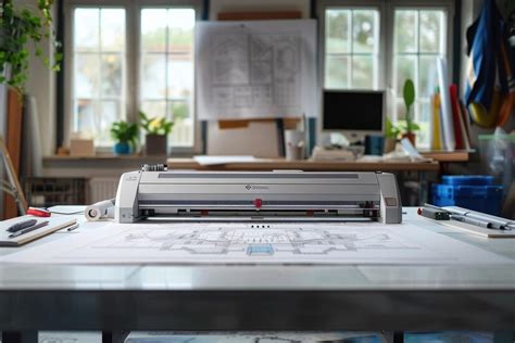 Technical Drawings With Professional Large Format Plotter In