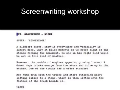 Film Script Workshop Pptx