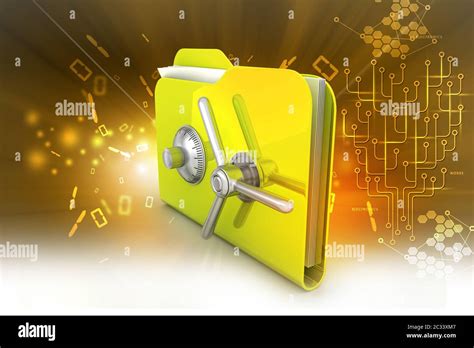 Folder With Safe Lock Stock Photo Alamy