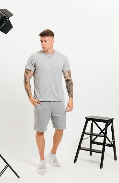 Мужской спортивный костюм футболка и шорты Atex 0068 Xs Серый At 0068 03 A от продавца At