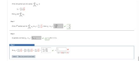 Solved If The Nth Partial Sum Of A Series ∑n1∞an Is