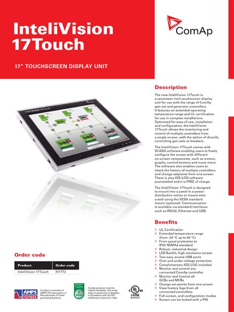 Intelivision 17touch Datasheet 2014 02 Download Free Pdf Usb Liquid Crystal Display