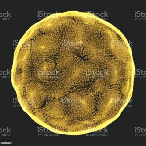포인트의 구성 된 영역입니다 추상 세계 그리드입니다 영역 그림입니다 3d 그리드 디자인입니다 기술 개념입니다 벡터 일러스트입니다 노랑에 대한 스톡 벡터 아트 및 기타 이미지