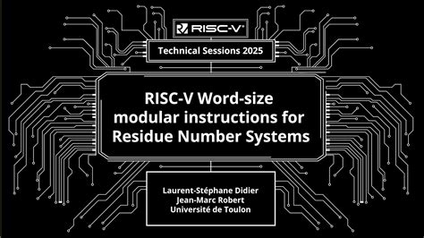 Risc V Technical Session Risc V Word Size Modular Instructions For Residue Number Systems