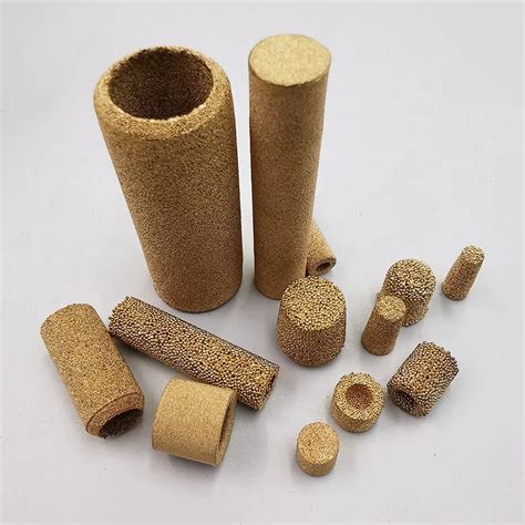 소결 구리 소음기 황동 공기 공압 머플러 다공성 소음 필터