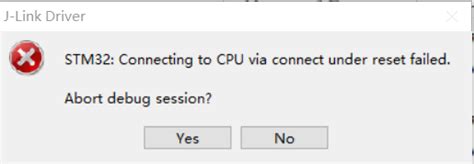 Stm32connecting To Cpu Via Connect Under Rest Failed Abort Debug