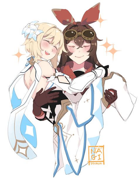 Lumine And Amber Genshin Impact Drawn By Hinagi Fox Priest Danbooru