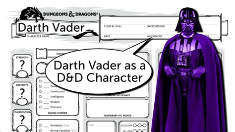 Building Darth Vader As A D D 5e Character YouTube