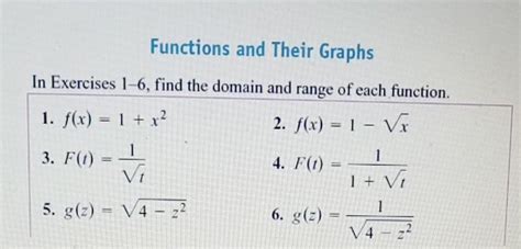 Solved In Exercises 1 6 Find The Domain And Range Of Each