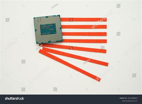 Us Flag Made Cpu Central Processing Stock Photo Shutterstock
